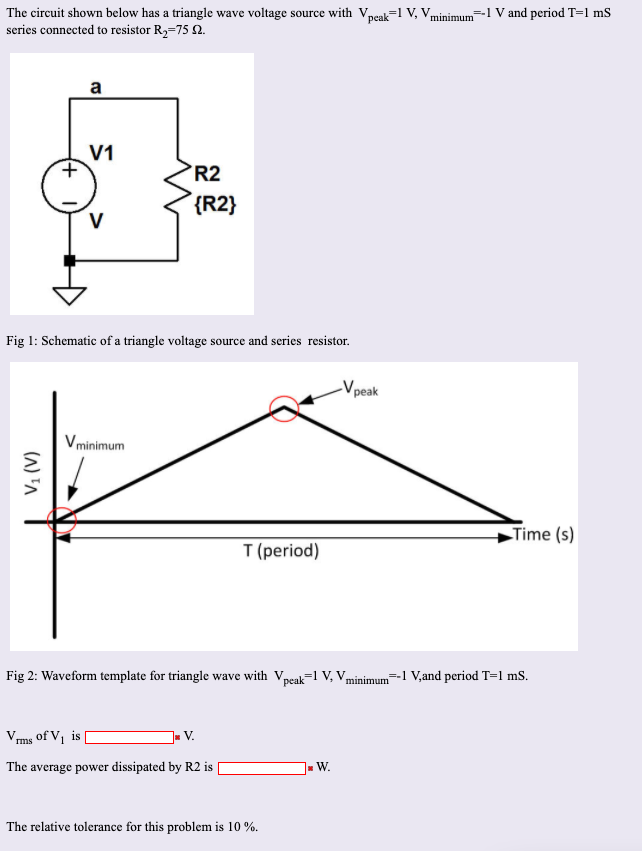 Solved The circuit shown below has a triangle wave voltage | Chegg.com