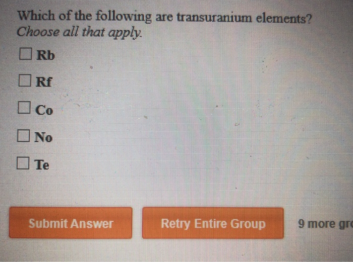 Transuranium Elements Examples