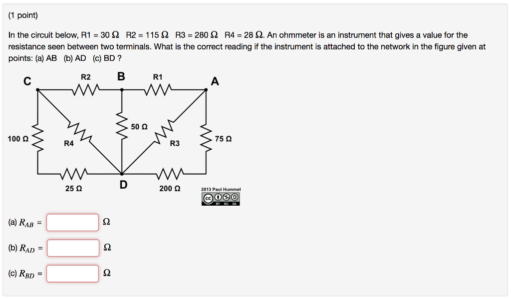 Solved In the circuit below, R1 = 30 ΩΩ R2 = 115 ΩΩ R3 = | Chegg.com