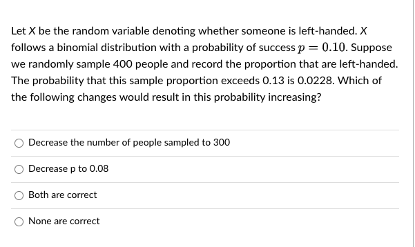 Solved Let X be the random variable denoting whether someone | Chegg.com