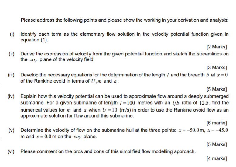 QB2 In the framework of potential theory for fluid | Chegg.com
