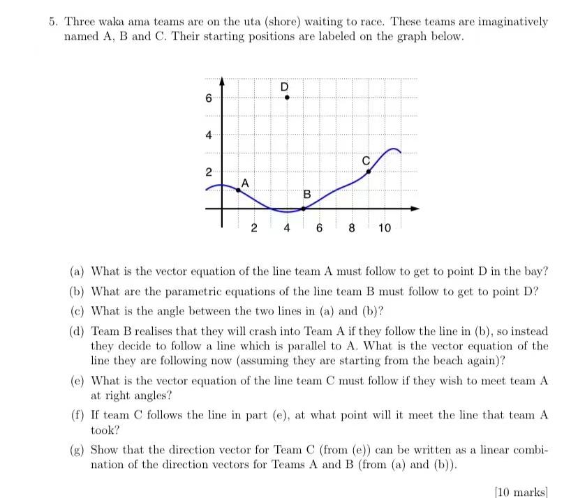 Solved Three waka ama teams are on the uta (shore) waiting | Chegg.com