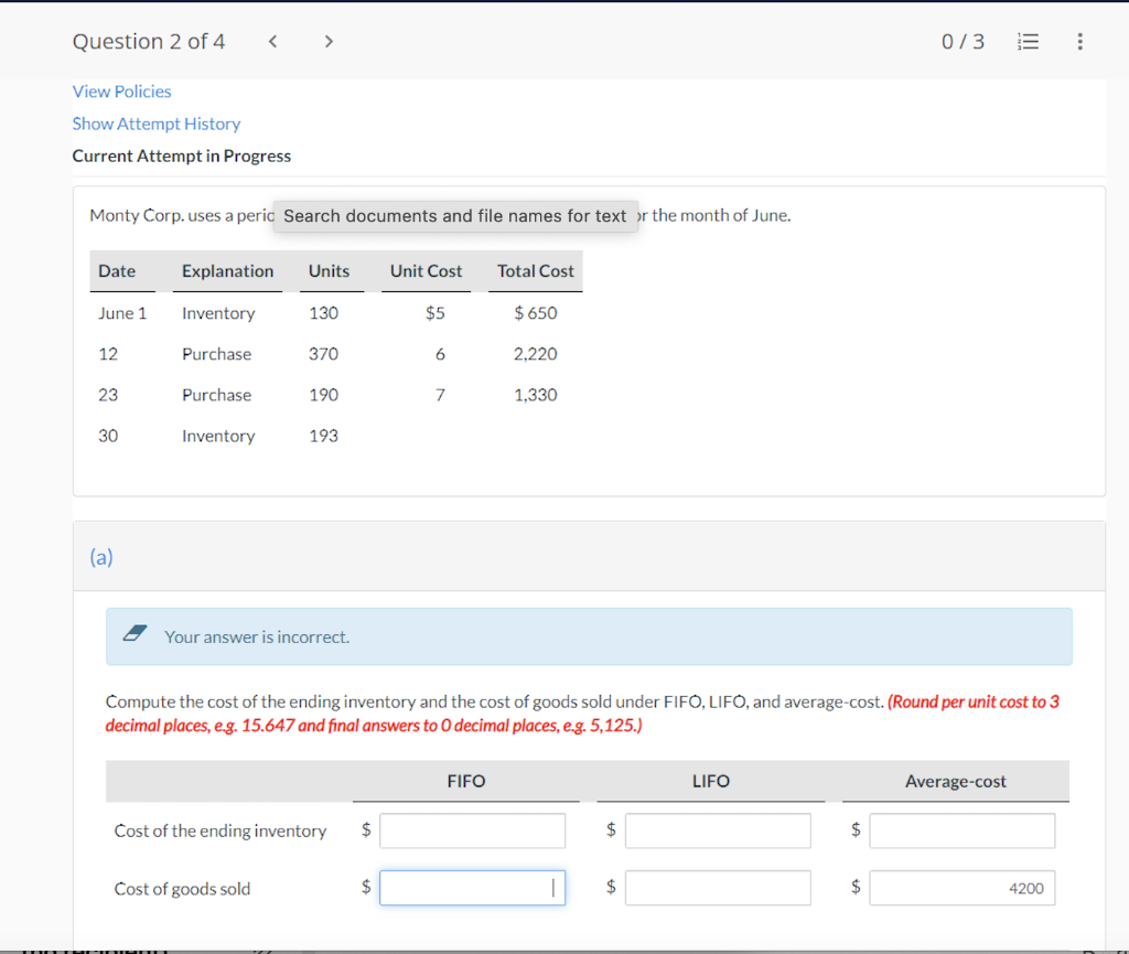 Solved View Policies Show Attempt History Current Attempt in | Chegg.com