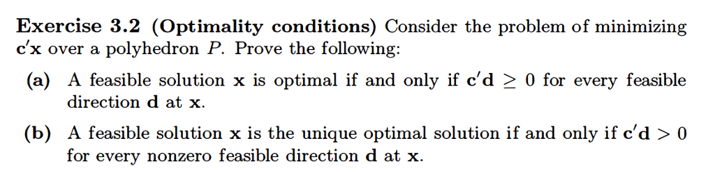 Solved Exercise 3.2 (Optimality conditions) Consider the | Chegg.com