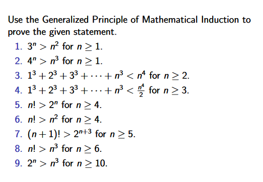 Solved Use the Generalized Principle of Mathematical | Chegg.com