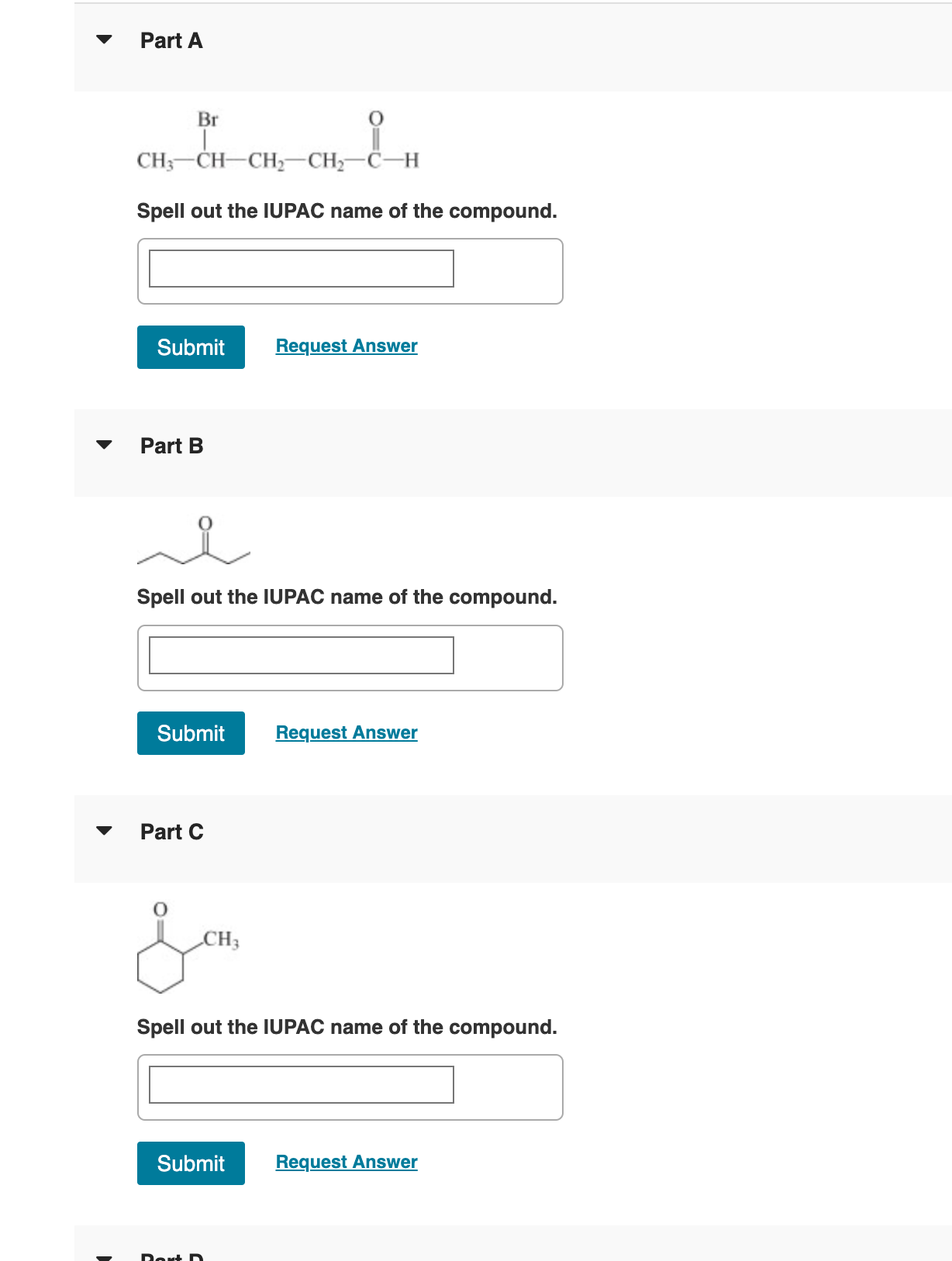 Solved Spell out the IUPAC name of the compound. Part B | Chegg.com