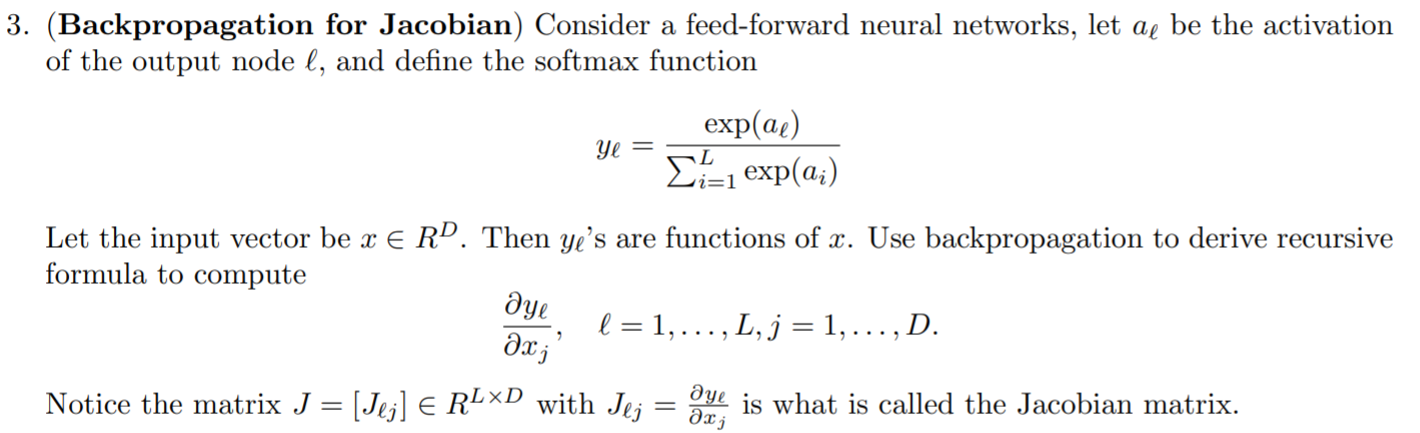 3. (Backpropagation for Jacobian) Consider a | Chegg.com
