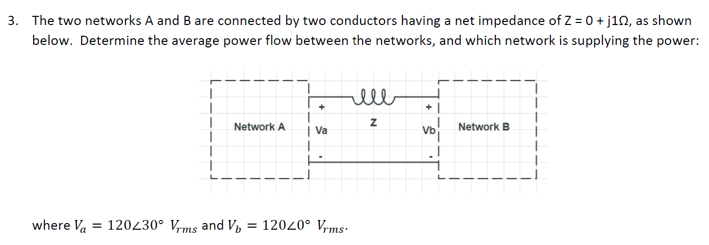 Solved 3. The two networks A and B are connected by two | Chegg.com