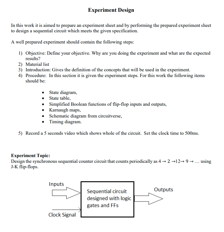 Experiment DesignIn this work it is aimed to prepare | Chegg.com