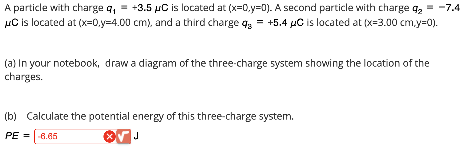 Solved A particle with charge q1=+3.5μC ﻿is located at | Chegg.com