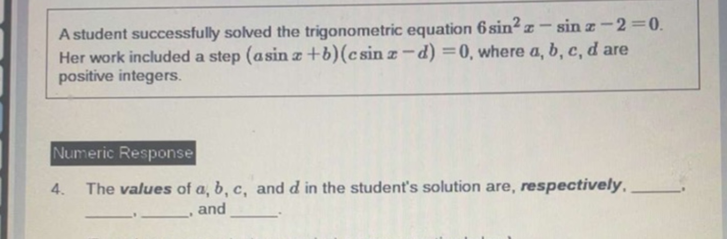 Solved A student successfully solved the trigonometric | Chegg.com