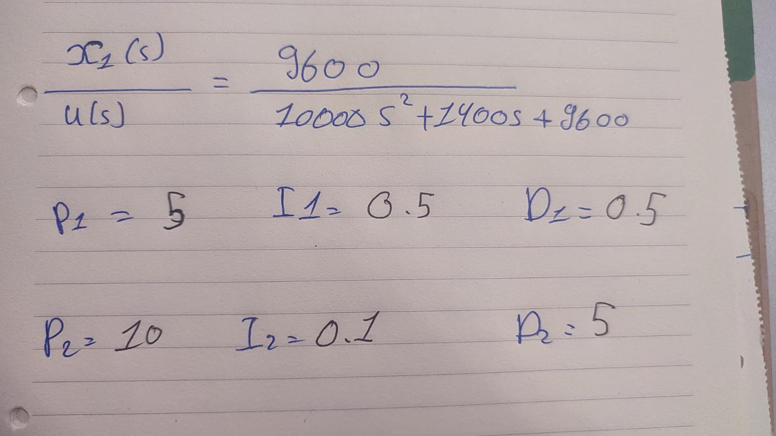 Solved Provide The Pid Controller Coefficients P1 I1 And D1