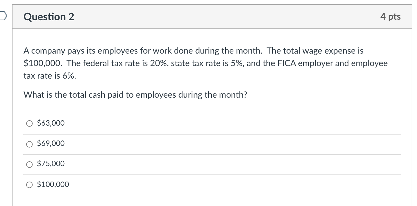 Solved A company pays its employees for work done during the | Chegg.com