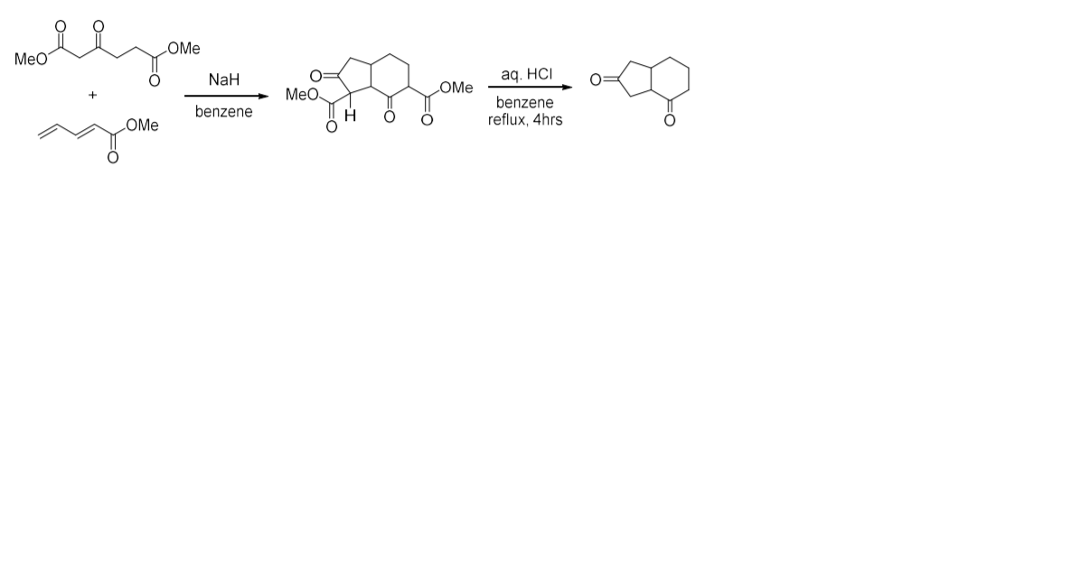 Solved Оме Me NaH aq. HCI 0 Me Оме benzene H benzene reflux, | Chegg.com