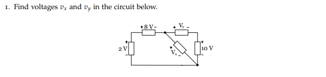 Solved 1. Find voltages vx and vy in the circuit below. | Chegg.com