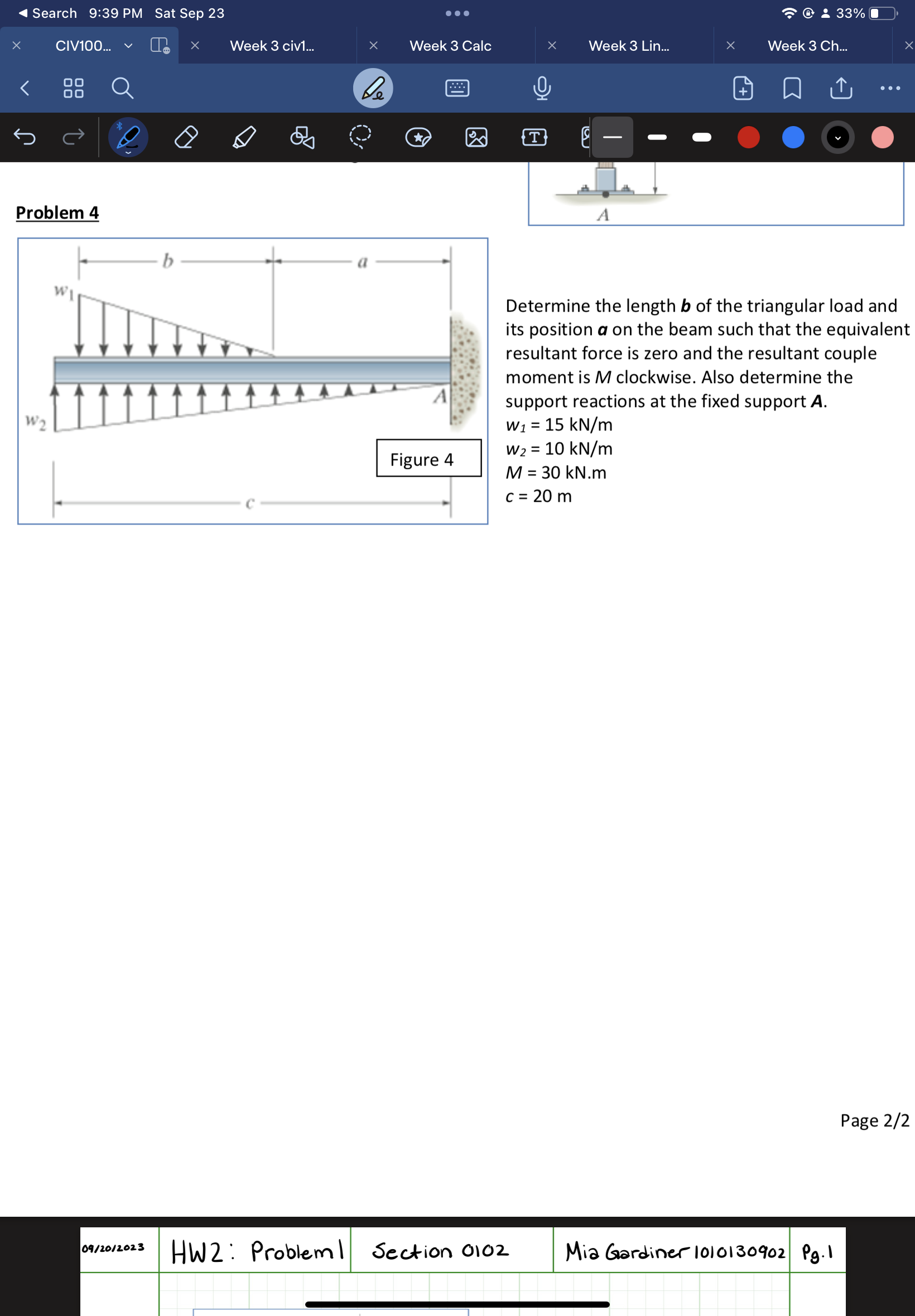 Solved Problem 4 A Determine the length b of the triangular | Chegg.com