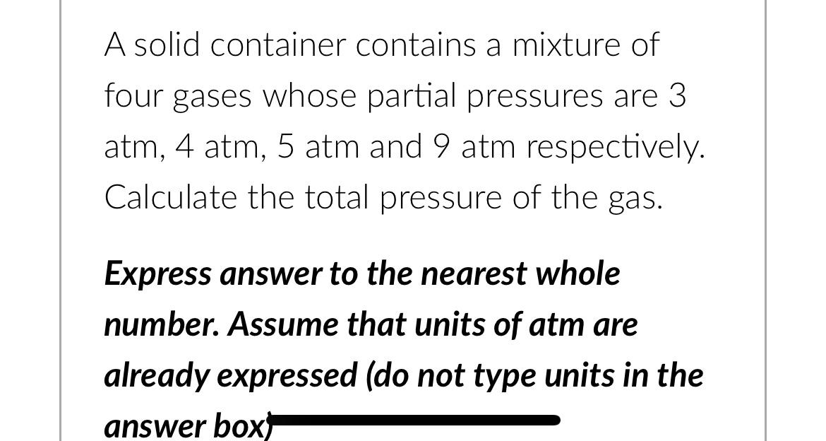 Solved A solid container contains a mixture of four gases | Chegg.com