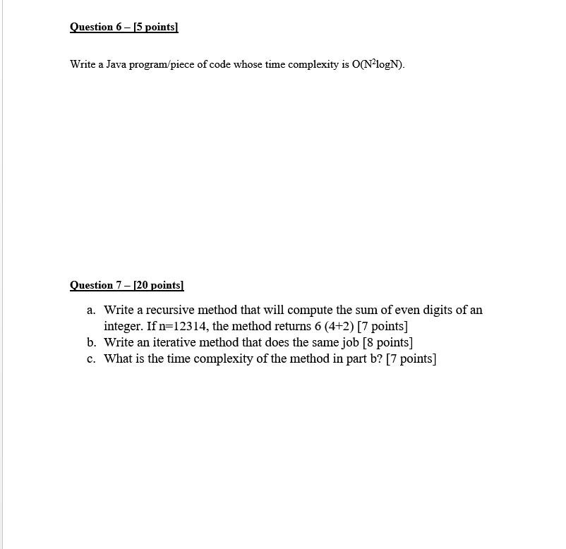 Solved Question 6 - 5 points) Write a Java program piece of | Chegg.com