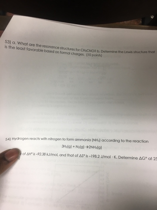 Solved 53) a. What are the resonance structures for CH,CNO2 | Chegg.com
