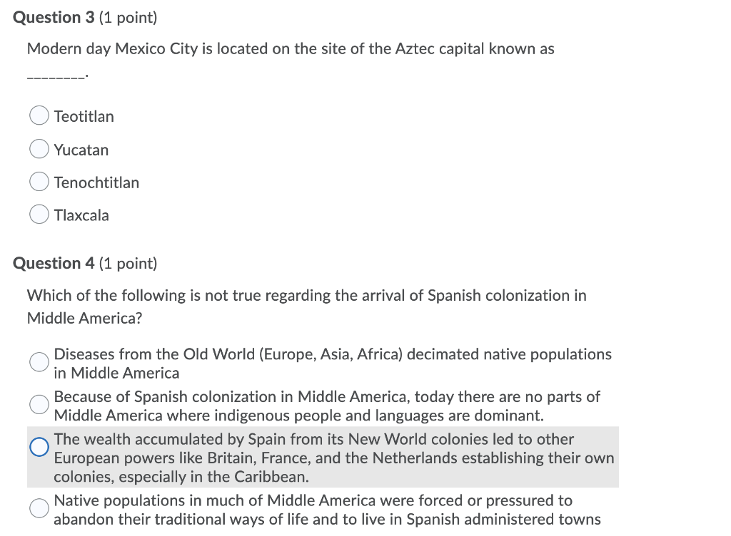 Solved Question 1 (1 point) In South America, the largest | Chegg.com