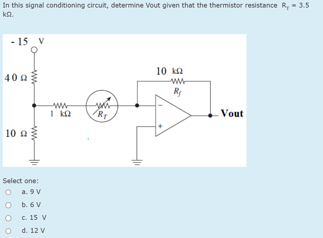 Solved In this signal conditioning circuit, determine Vout | Chegg.com