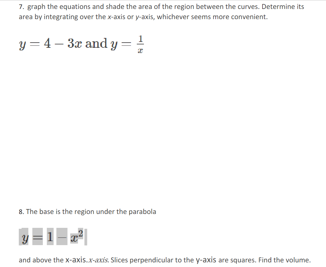 Solved 7. graph the equations and shade the area of the | Chegg.com