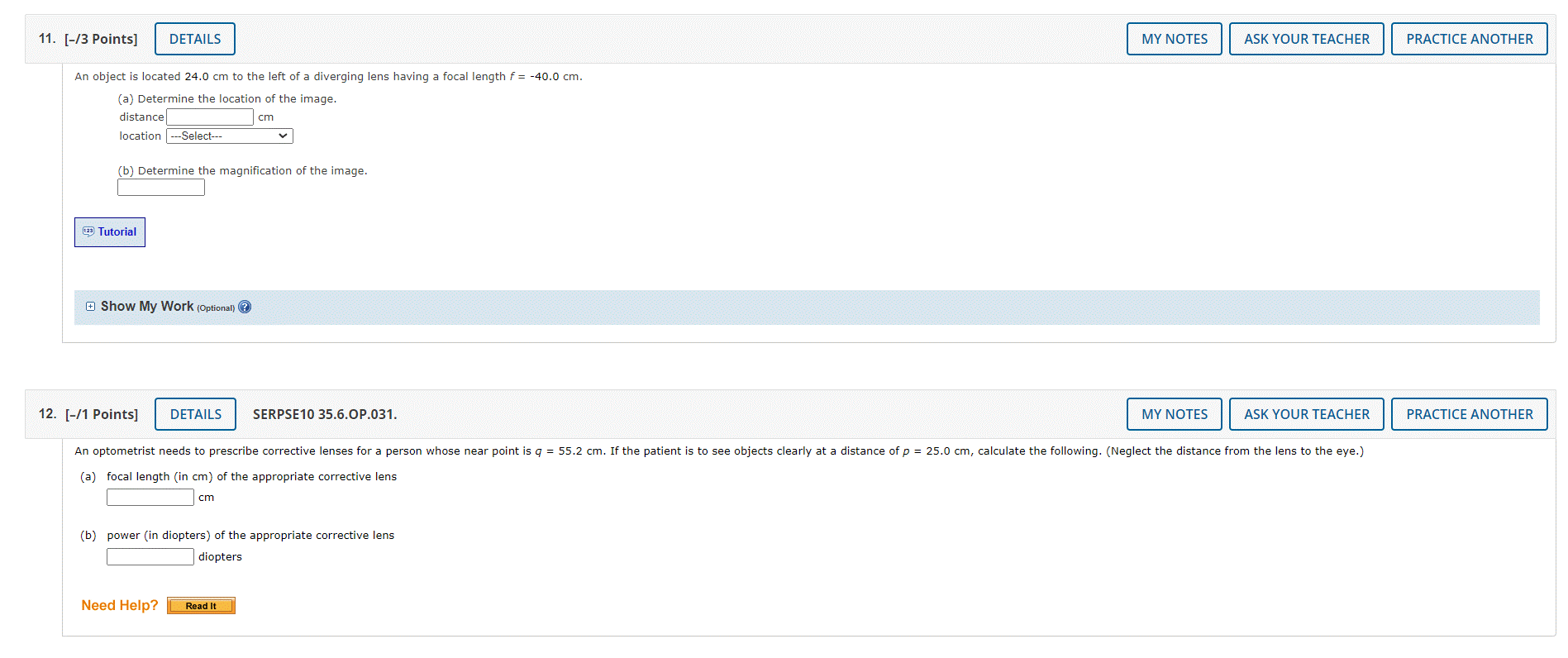 Solved 11. [-/3 Points] DETAILS MY NOTES ASK YOUR TEACHER | Chegg.com