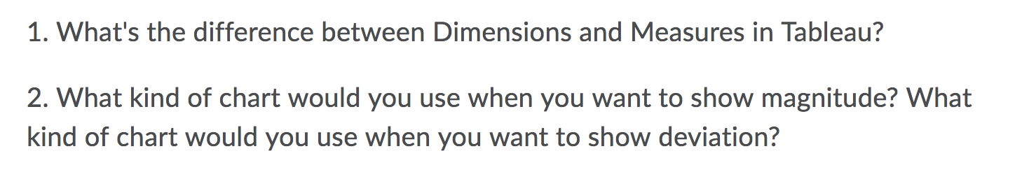 Solved 1. What's the difference between Dimensions and | Chegg.com