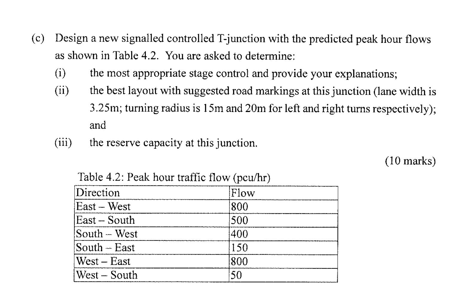 Solved (c) Design a new signalled controlled T-junction with | Chegg.com