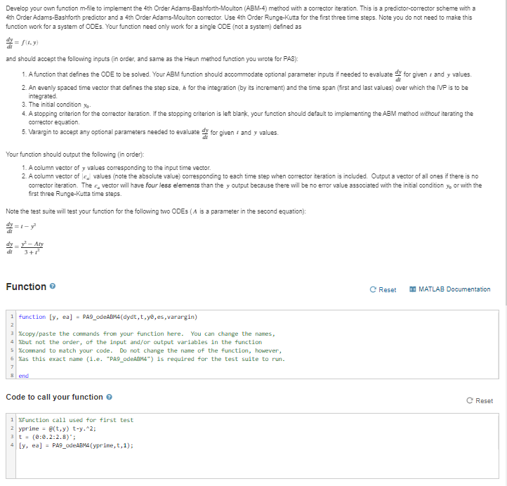Develop your own function m-file to implement the 4th | Chegg.com