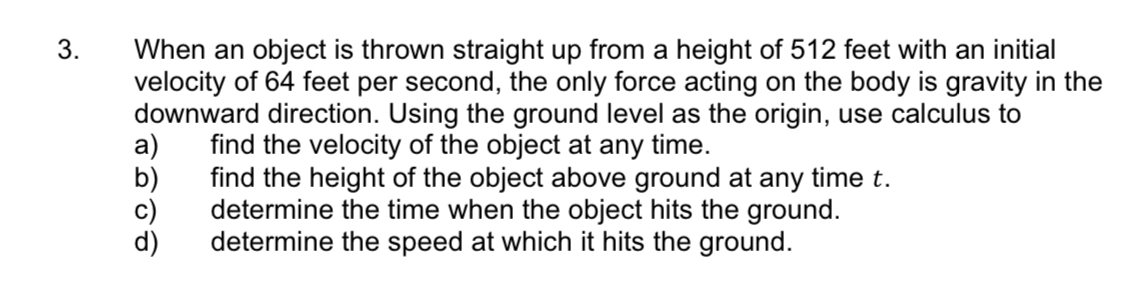 Solved When an object is thrown straight up from a height of | Chegg.com