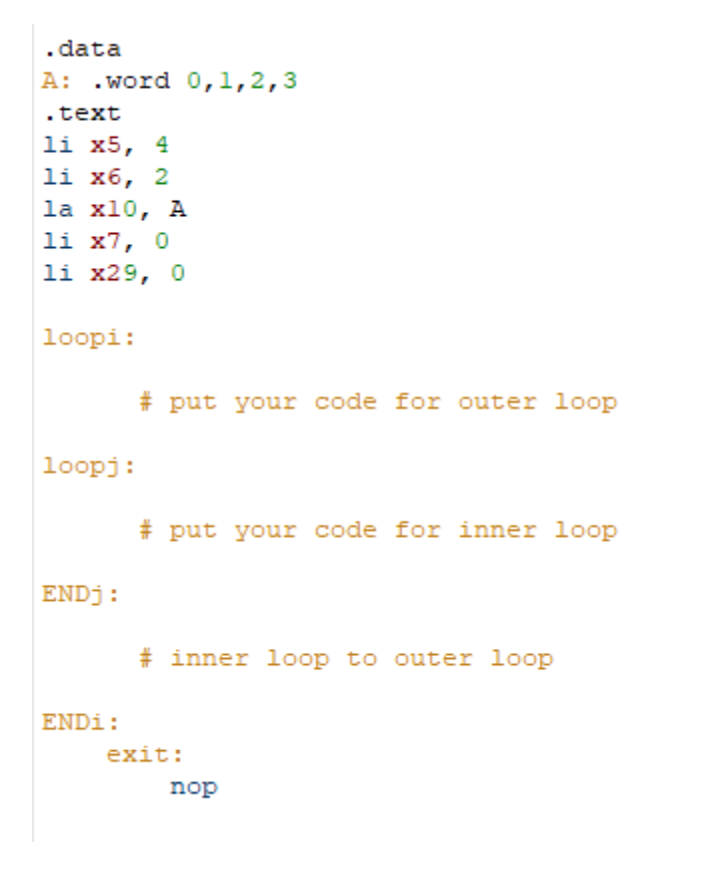Implement the following C code for RISC-V assembly. | Chegg.com