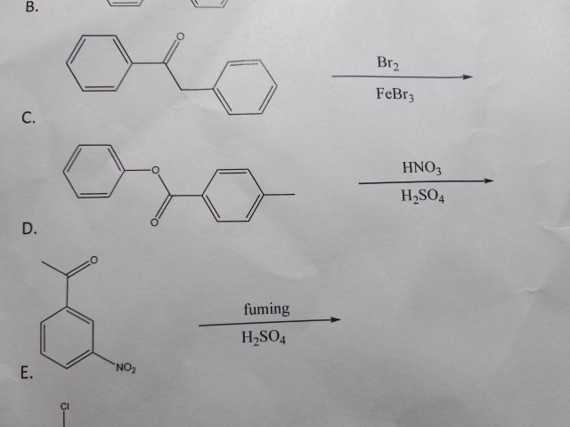 Solved Br₂ FeBr3 o HNO3 H2SO4 fuming H2SO4 NO2 - | Chegg.com