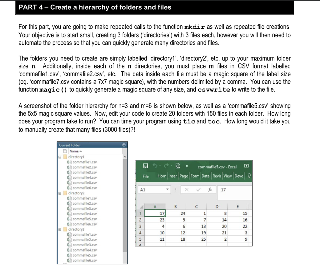 PART 4 - Create a hierarchy of folders and files For | Chegg.com