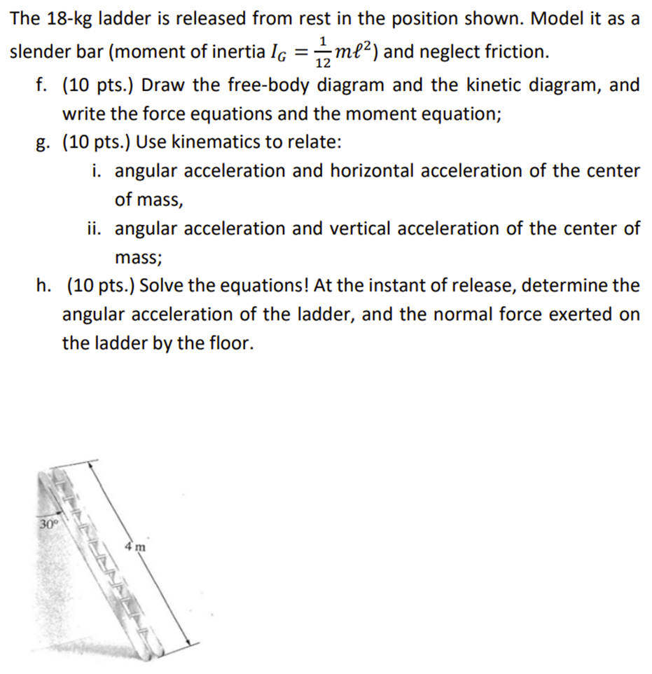Solved The 18-kg ladder is released from rest in the | Chegg.com