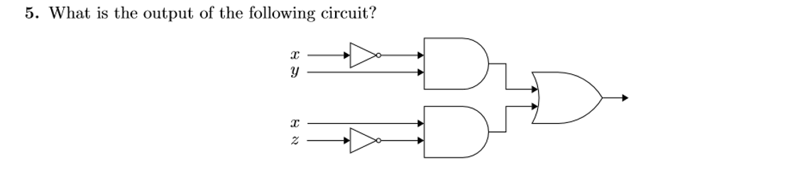 Solved 5. What is the output of the following circuit? | Chegg.com