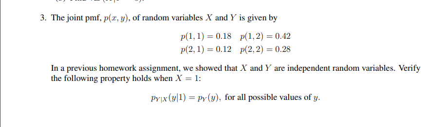 Solved 3. The joint pmf, p(x,y), of random variables X and Y | Chegg.com