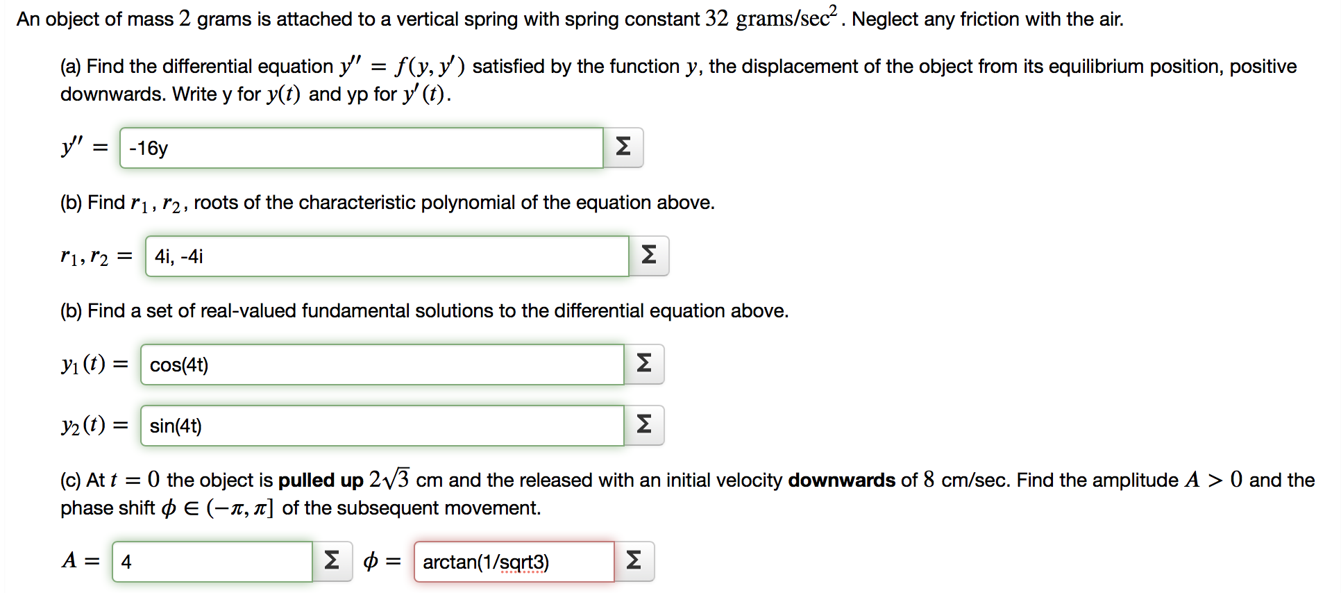Solved An object of mass 2 grams is attached to a vertical | Chegg.com