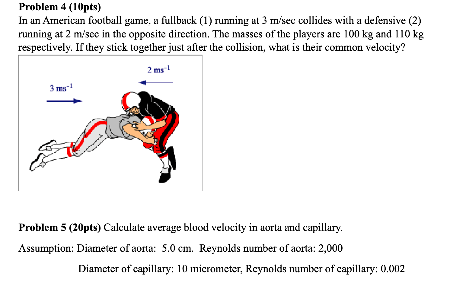 Solved Problem 4 (10pts) In an American football game, a | Chegg.com