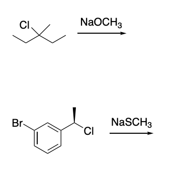 Solved CI. NaOCHZ Br NaSCH3 CI | Chegg.com