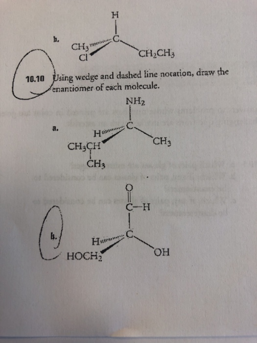 Solved h. CH2CH3 Cl Using wedge and dashed line notation, | Chegg.com