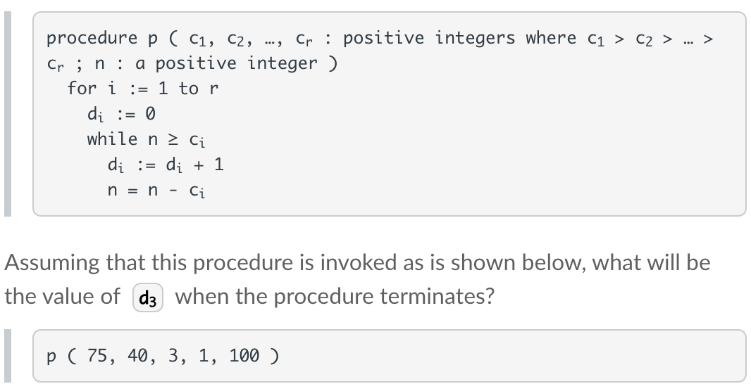 Solved Discrete Math Assume that procedure p is the | Chegg.com
