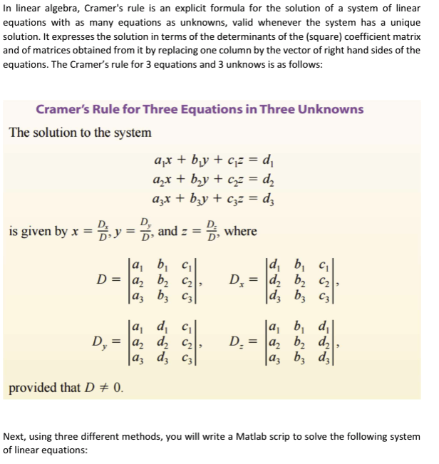 Solving Systems Of Linear Equations In Three Variables Using