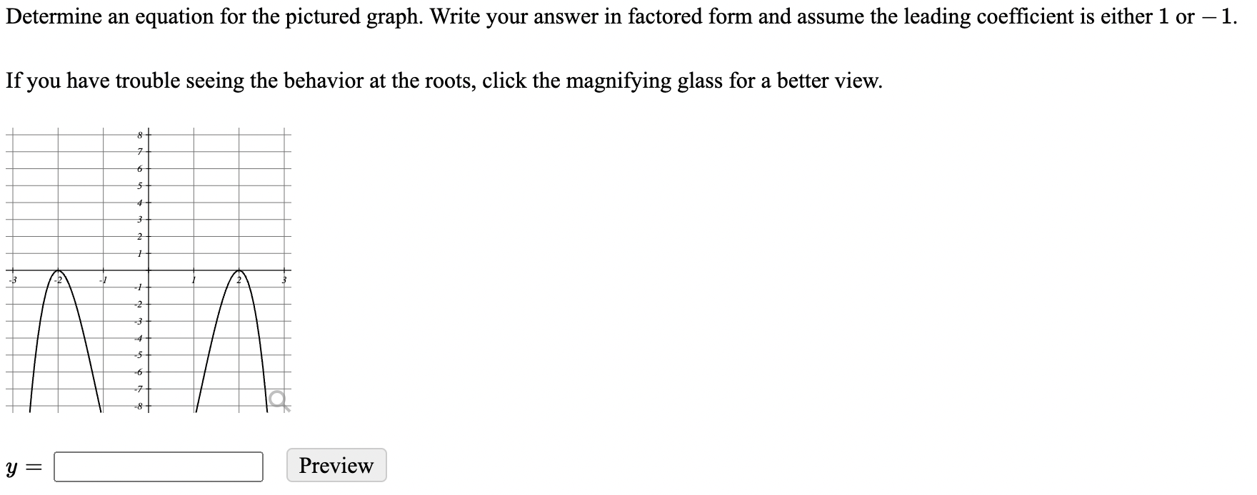 Solved Determine an equation for the pictured graph. Write | Chegg.com