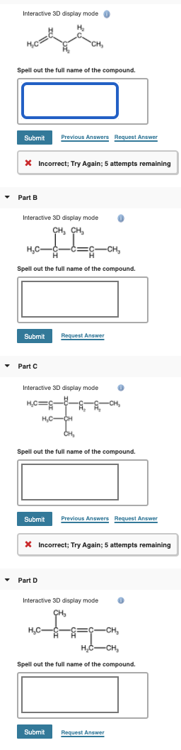 Solved Interactive 3D display mode CH3 H2C C H -CH H2 H2 | Chegg.com