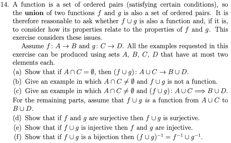 Solved 14. A function is a set of ordered pairs (satisfying | Chegg.com