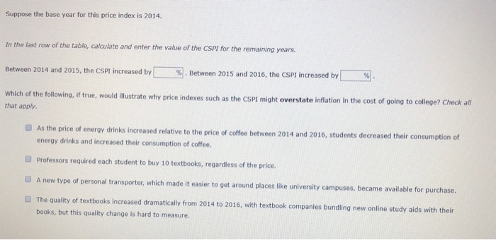 Solved Consider a fictional price index, the College Student | Chegg.com