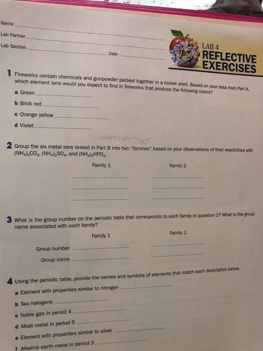 Solved Name Lab Partner Lab Section LAB 4 REFLECTIVE | Chegg.com