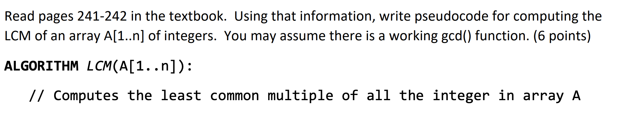 Solved Computing the Least Common Multiple Recall that the | Chegg.com
