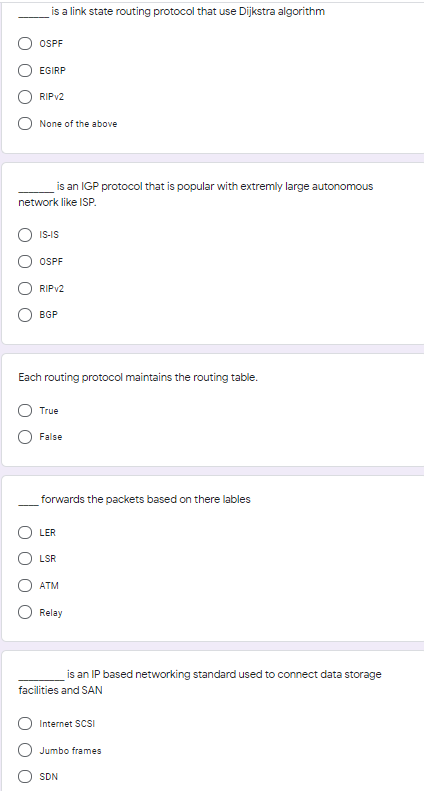 Solved is a link state routing protocol that use Dijkstra | Chegg.com